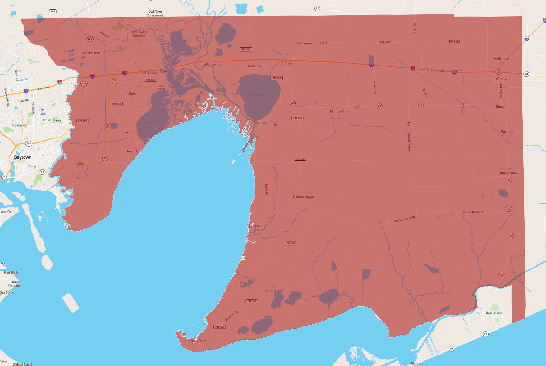 Texas Chambers County - AtlasBig.com