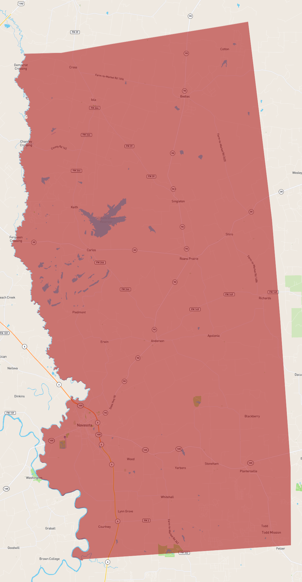 Texas Grimes County - AtlasBig.com