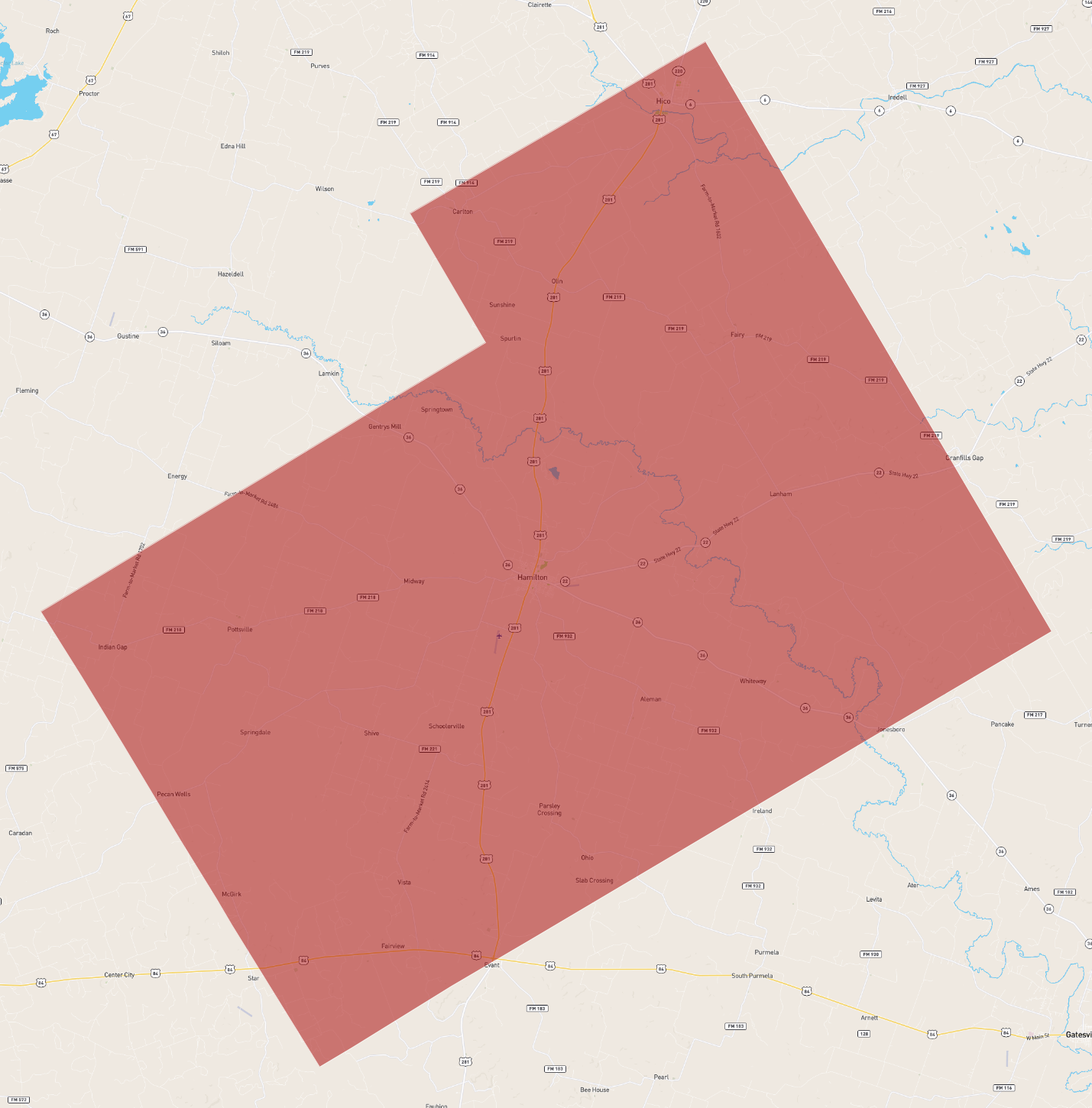 Texas Hamilton County - AtlasBig.com