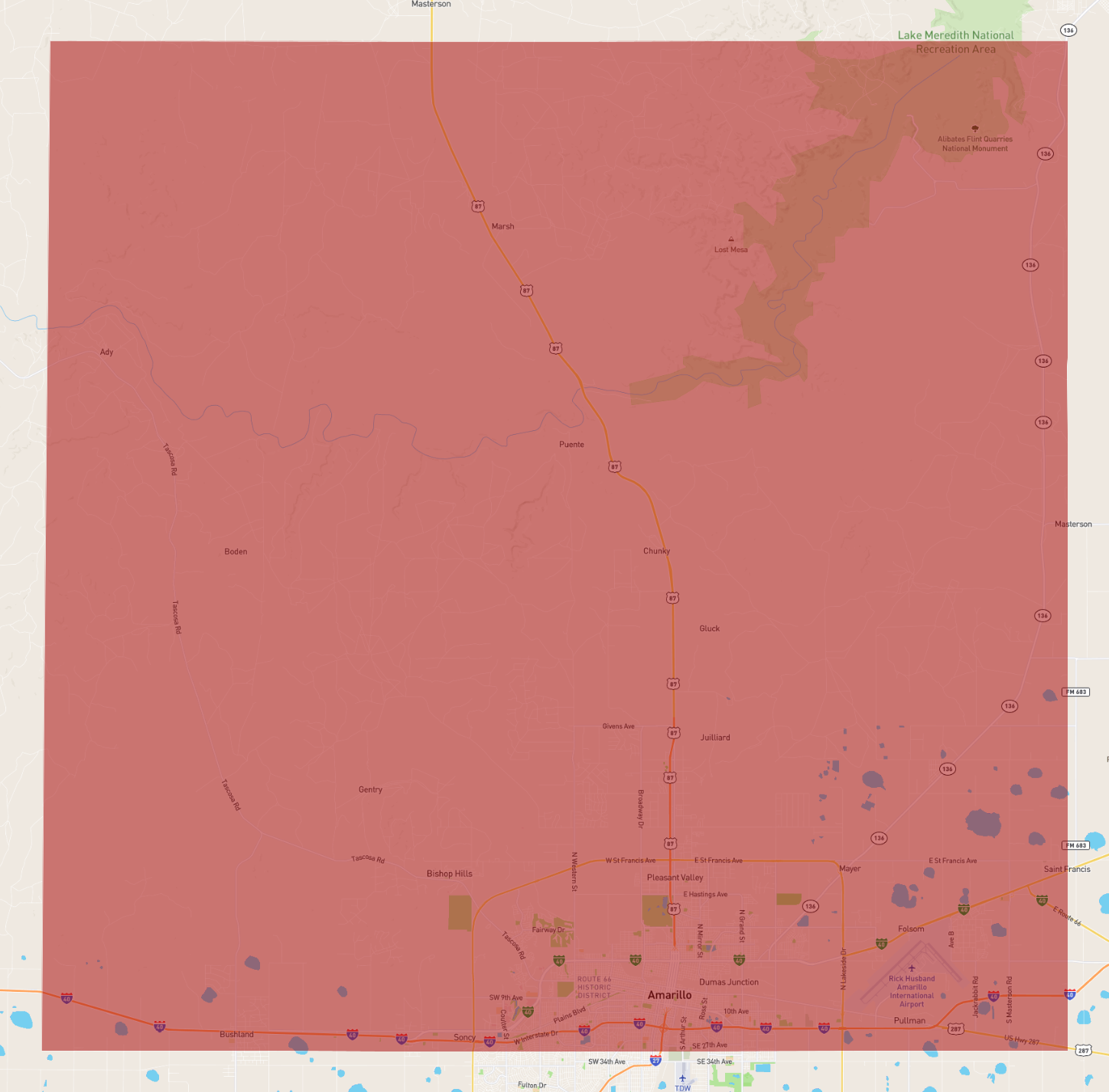 Texas Potter County - AtlasBig.com