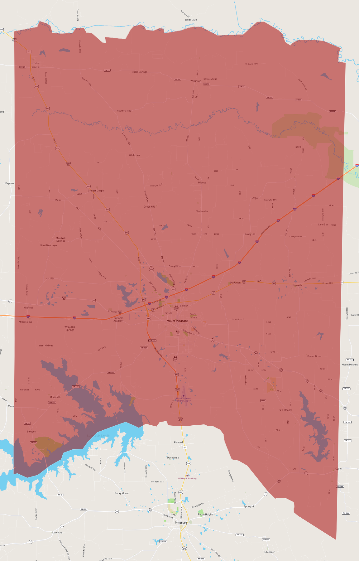 Texas Titus County - AtlasBig.com