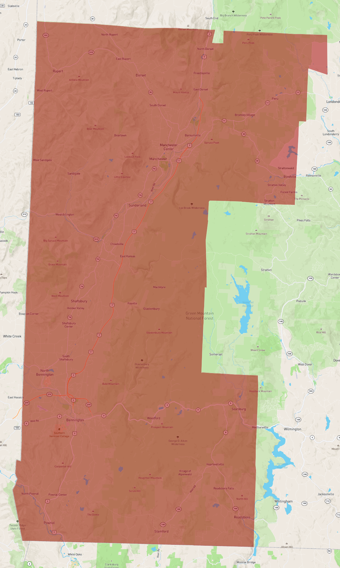 Vermont Bennington County - AtlasBig.com