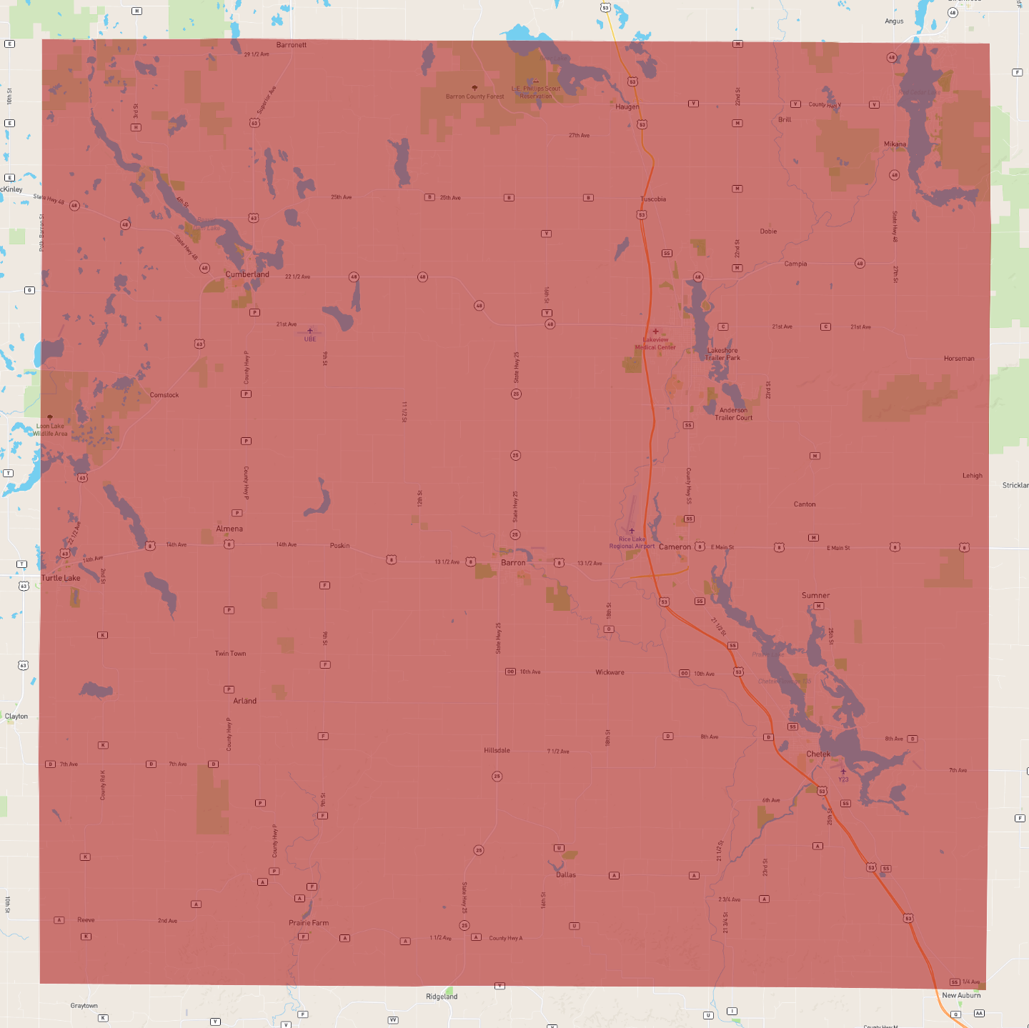 Wisconsin Barron County - AtlasBig.com