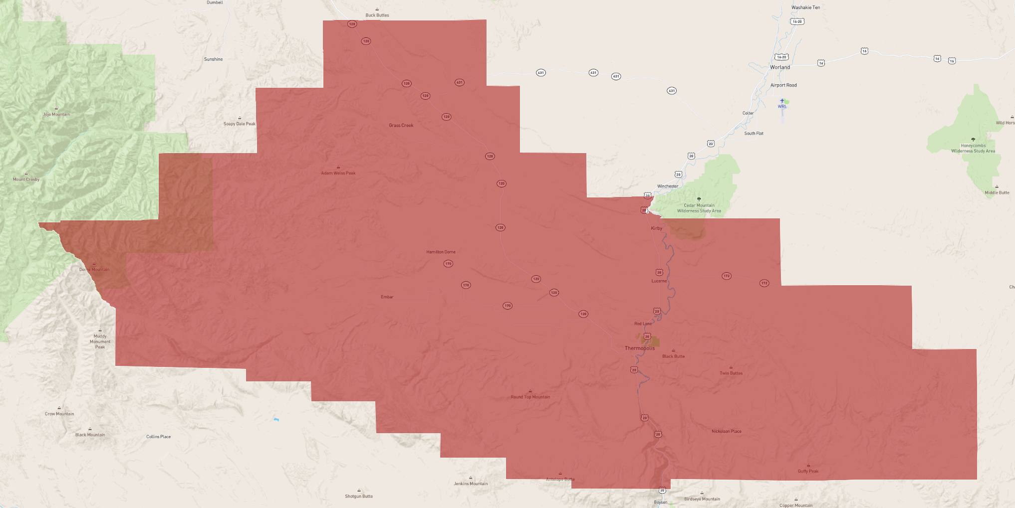 Wyoming Hot Springs County - AtlasBig.com